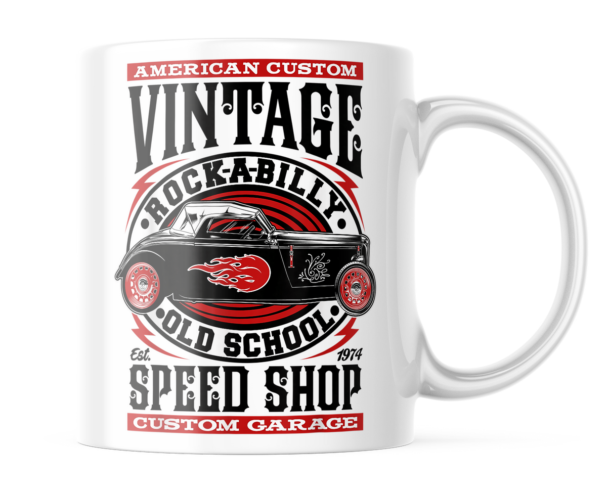 American Custom Vintage Hot Rod Coffee Cup | CM448 – Funny Mug Factory