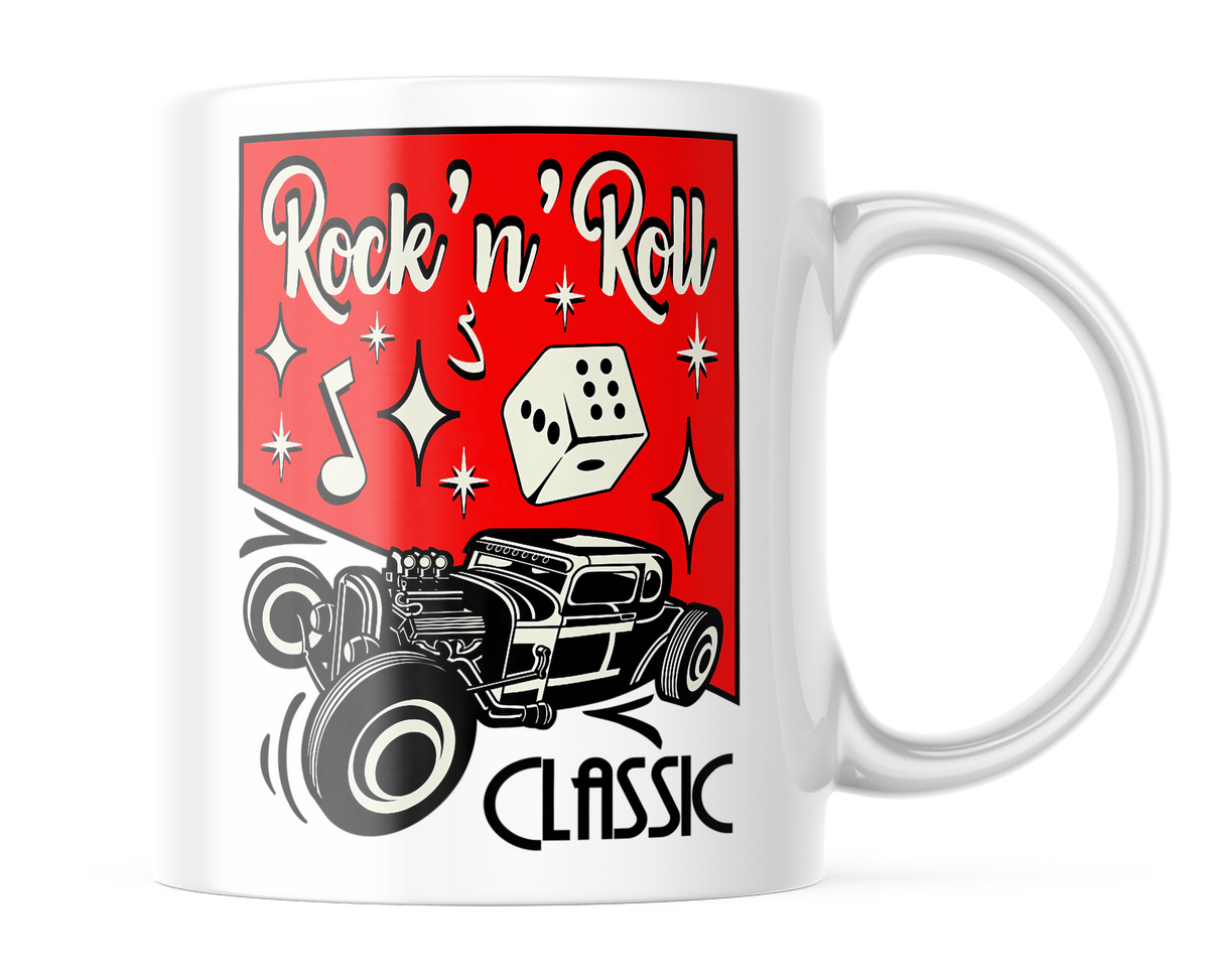 Rock n' Roll Classic Hot Rod Coffee Mug | CM451 – Funny Mug Factory